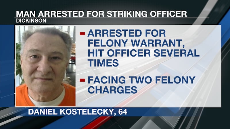 Dickinson man in custody after attacking officer Dickinson man in custody after attacking officer